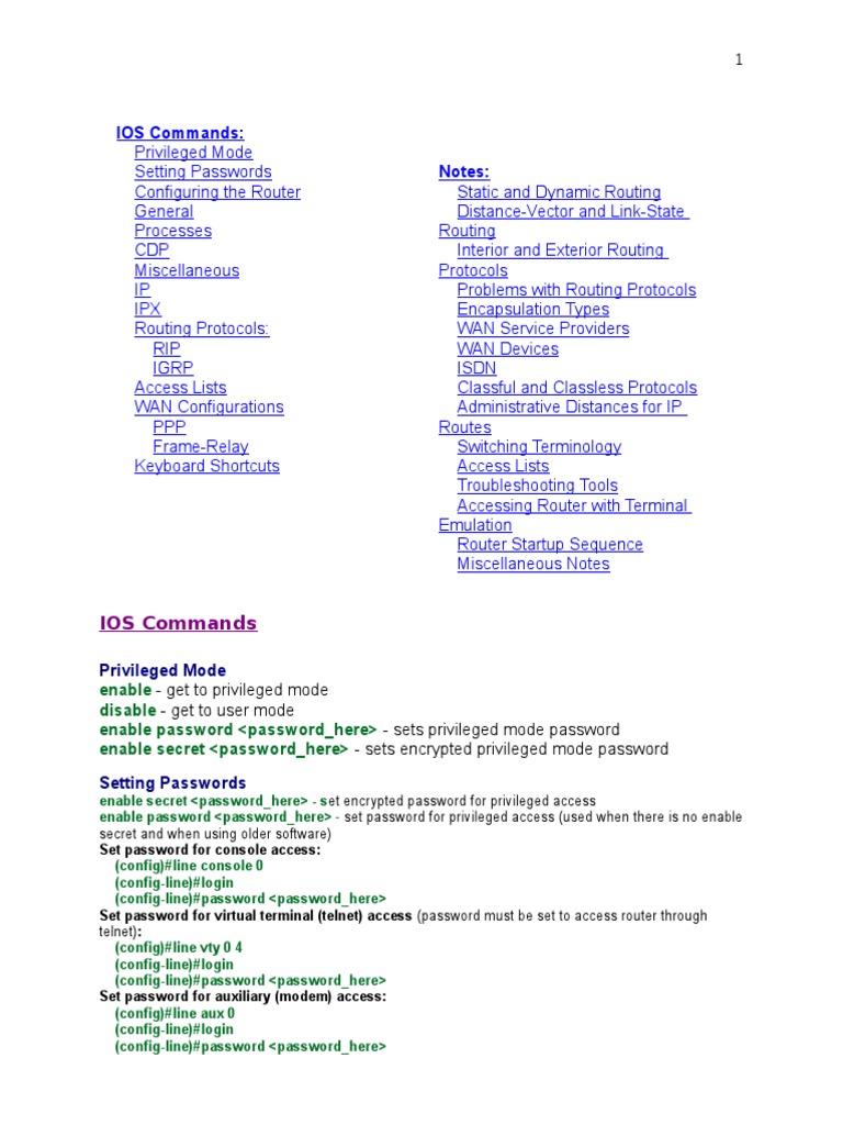 CCNA Commands | PDF | Routing | Ip Address CCNA Commands | PDF | Routing | Ip Address