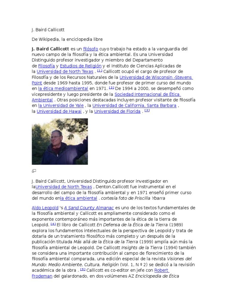 J. Baird Callicott | PDF | David Hume | Evolución