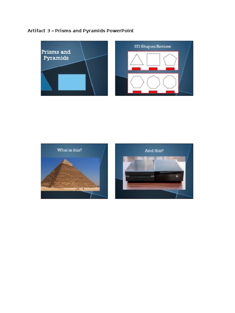 Artifact 3 - Prisms and Pyramids | PDF | Microsoft Power Point ...