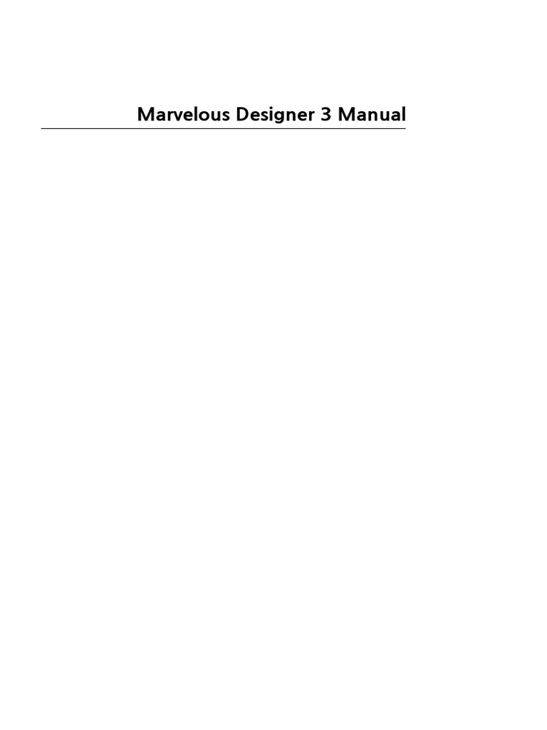 Marvelous Designer 3 Manual | PDF | Computer Keyboard | Input/Output