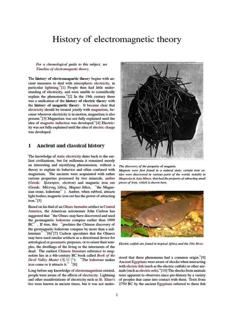 History of Electromagnetic Theory | Electromagnetic Induction | Electricity