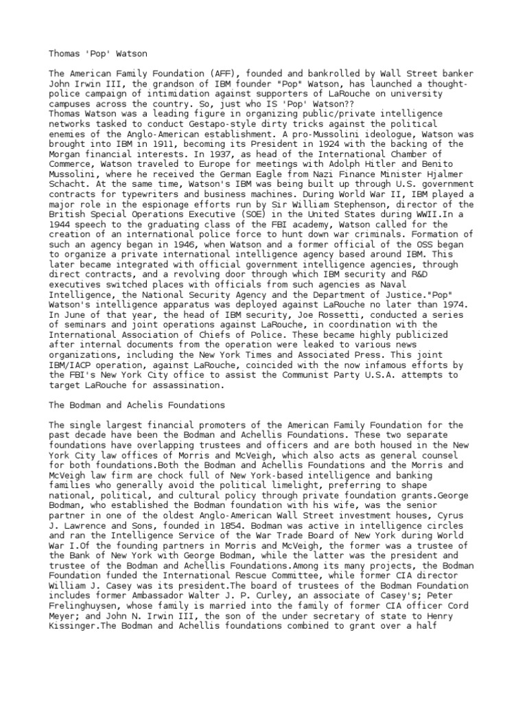 The Link Between Lucis Trust and Intelligence | PDF | Special ...