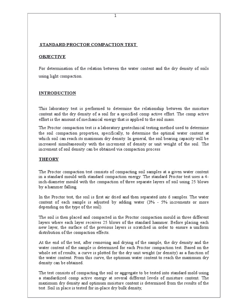 Soil Compaction Test | PDF | Materials Science | Chemistry