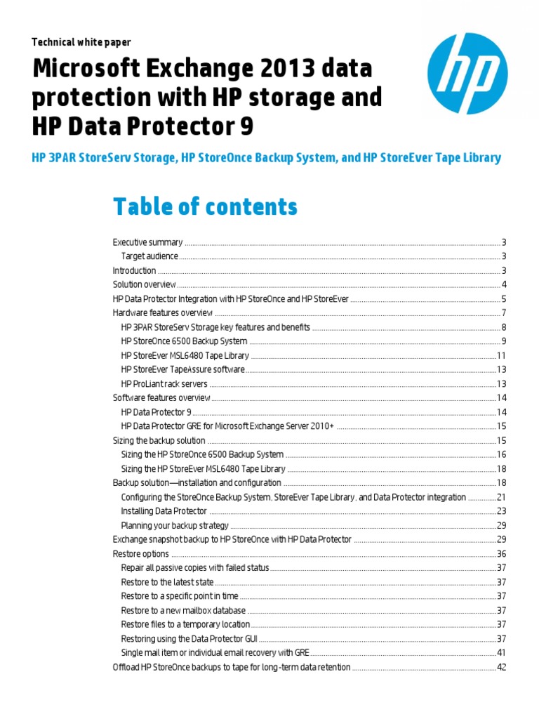 Data Protector | PDF | Backup | Microsoft Exchange Server