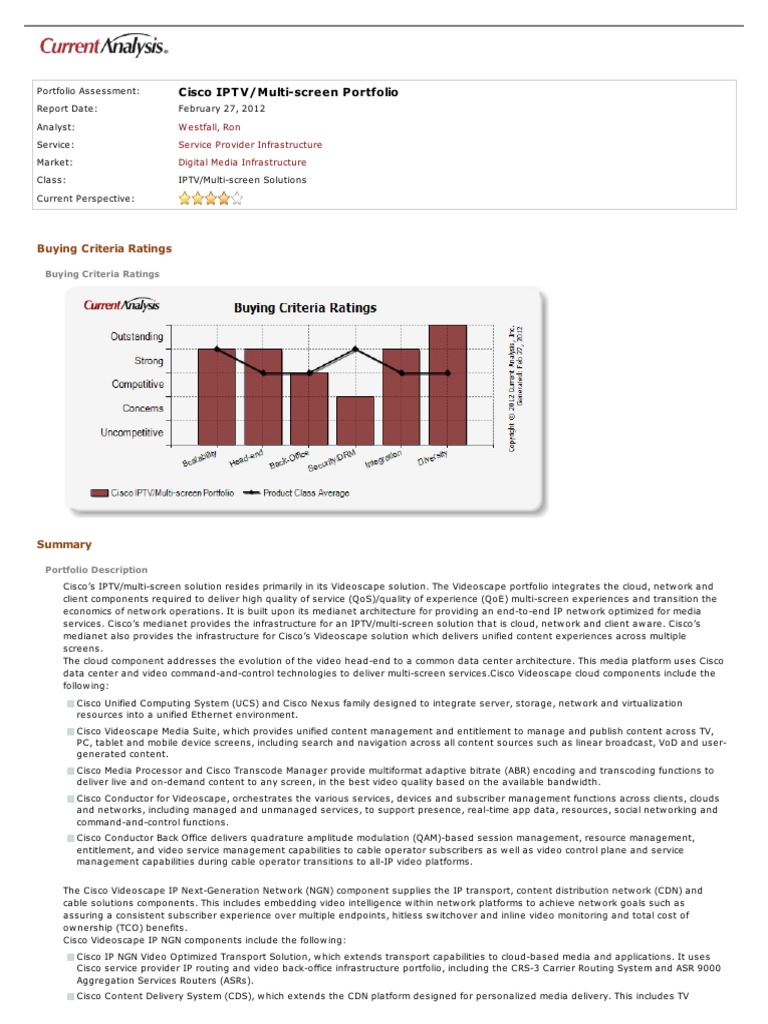 Cisco IPTV Multi-Screen Portfolio | PDF | Iptv | Streaming Media