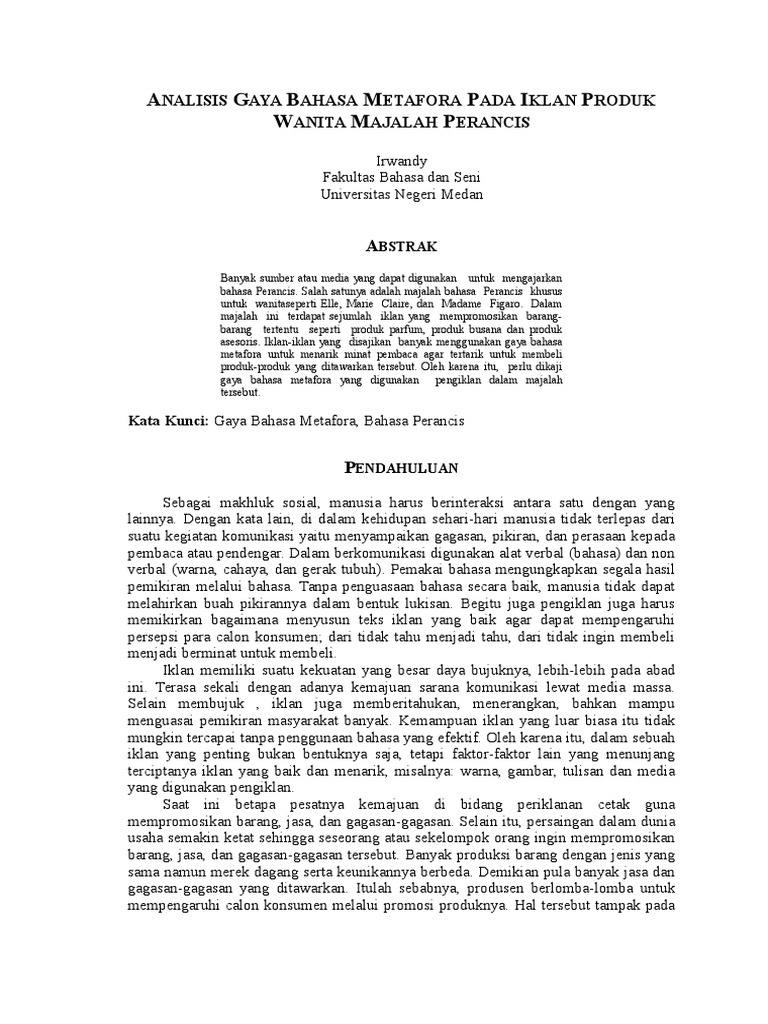 Analisis Gaya Bahasa Metafora | PDF