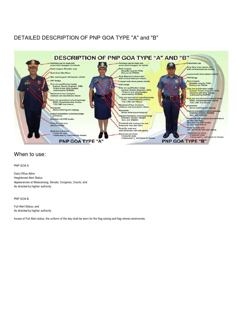 PNP GOA Uniforms | PDF | Dress Codes | Uniforms