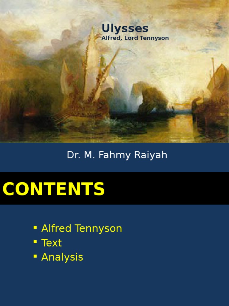 Tennyson's Ulysses: Poem Analysis | PDF | Poetry