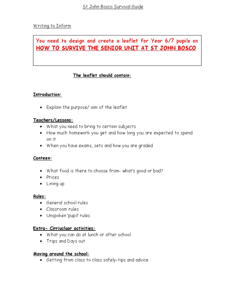 School Survival Guide | PDF
