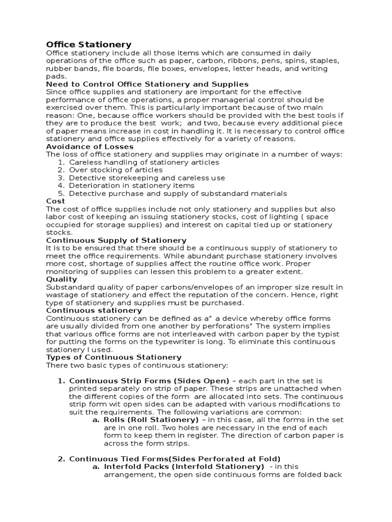 Office Stationery | PDF | Typewriter | Office Equipment