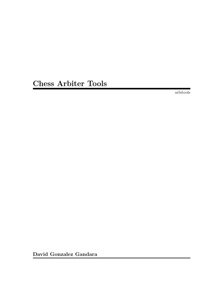Chess Arbiter Tools Handbook (0.9) | PDF | Computer Program | Programming