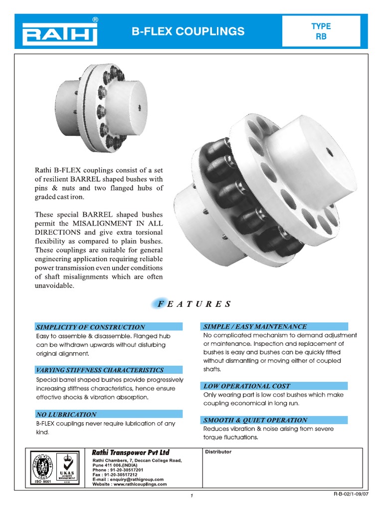 Rathi Flexible Coupling Dimensions | PDF