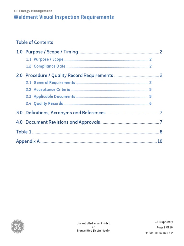 Weldment Visual Inspection Requirements | PDF