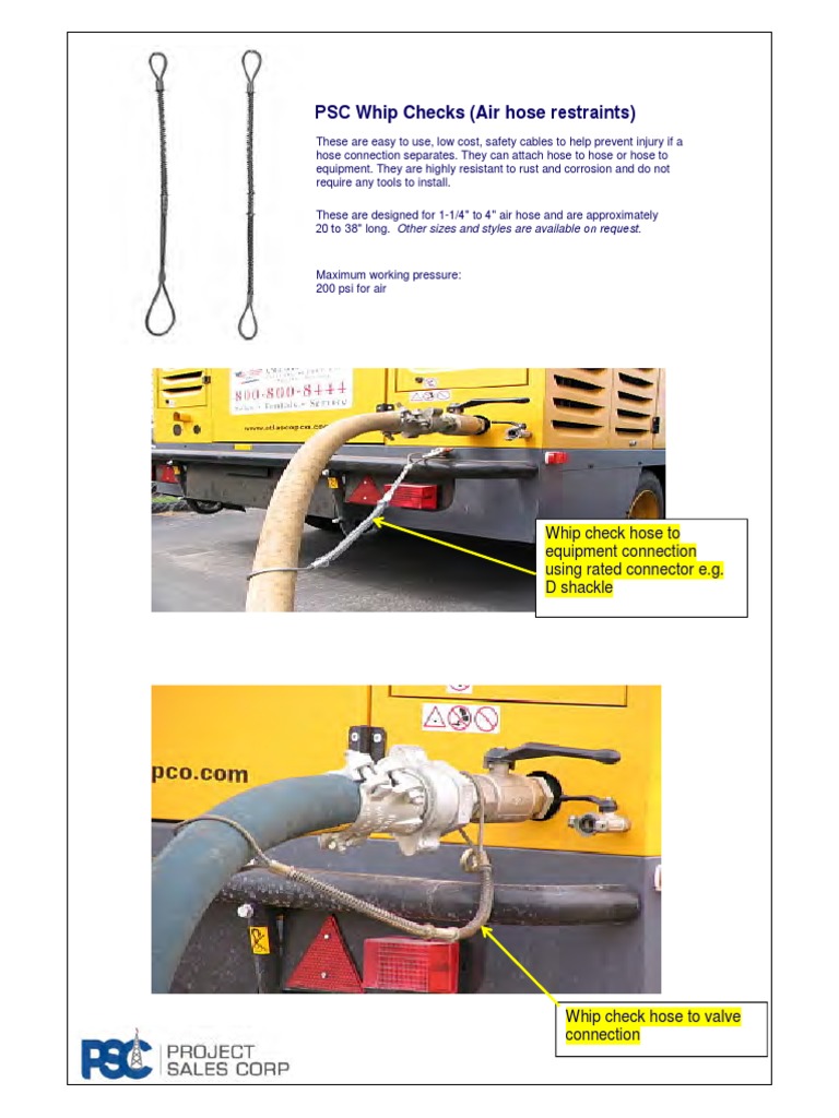 PSC Whipchecks and Air Hose Safety | Personal Protective Equipment | Valve
