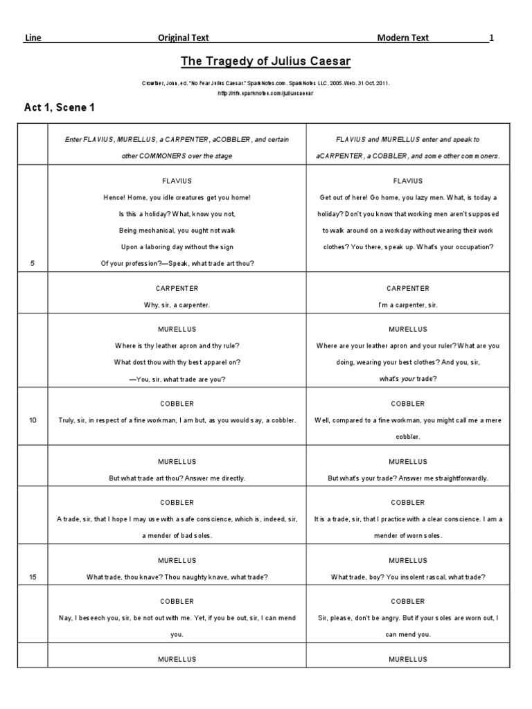 Julius Caesar e Text With Modern Translation | PDF | Julius Caesar ...