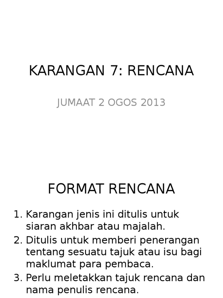 Karangan Umum-Rencana | PDF