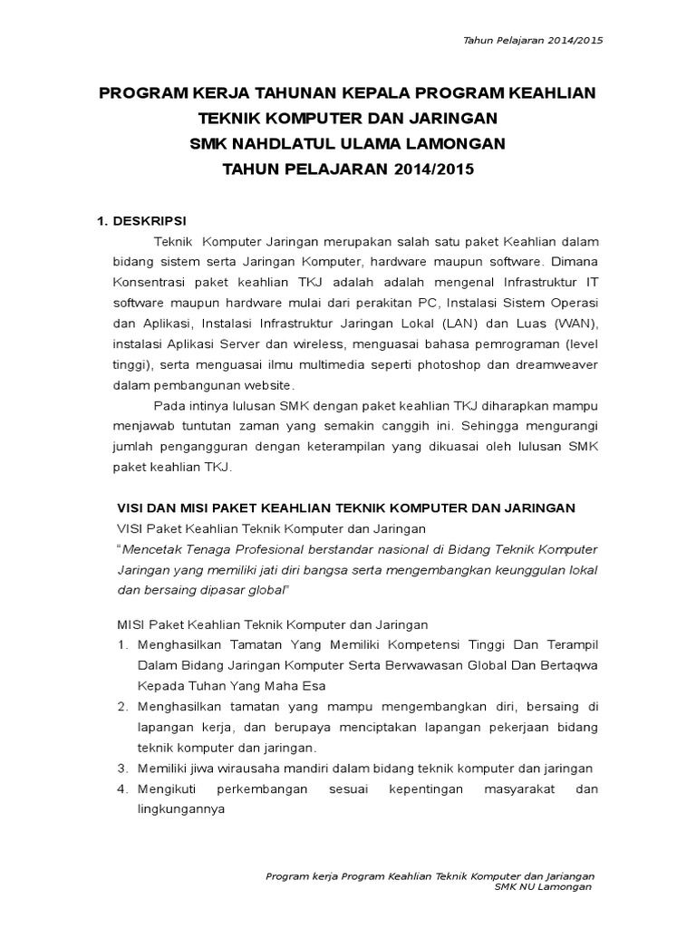 Program Kerja TKJ | PDF