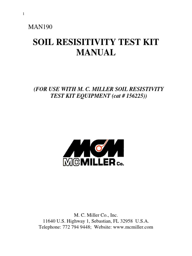 Determining Soil Resistivity: A Guide to Using M.C. Miller's 4 ...
