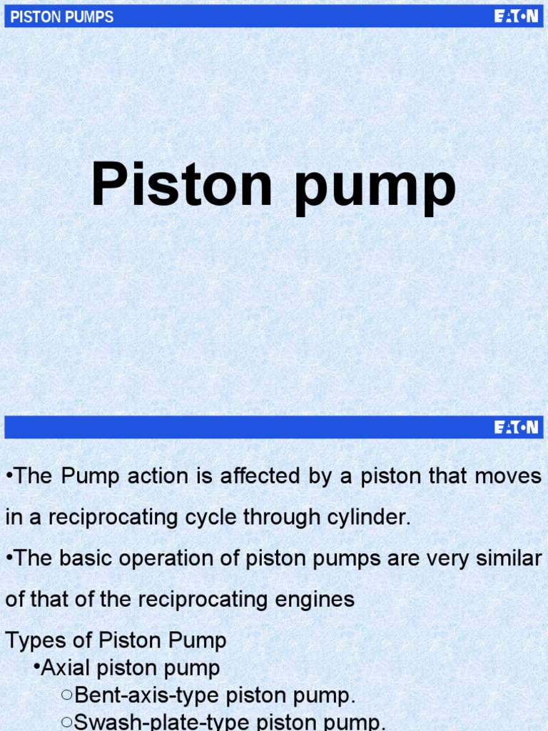 Piston Pumps Pdf Piston Pump