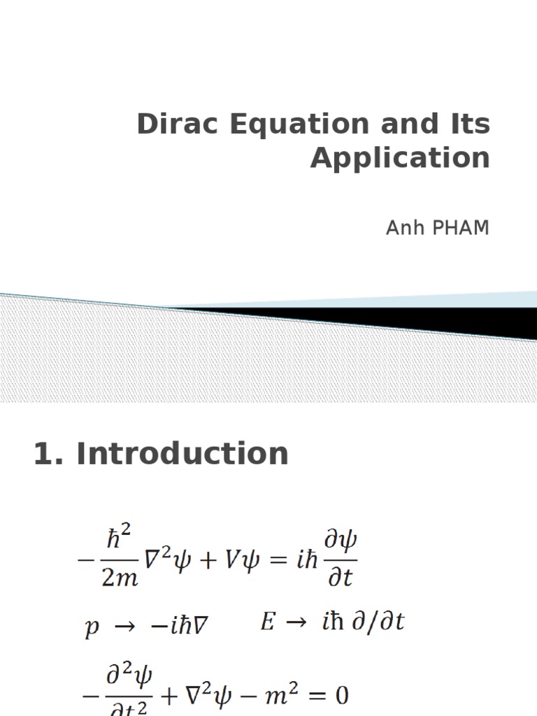 Dirac Equation and Its Application | PDF | Science & Mathematics ...