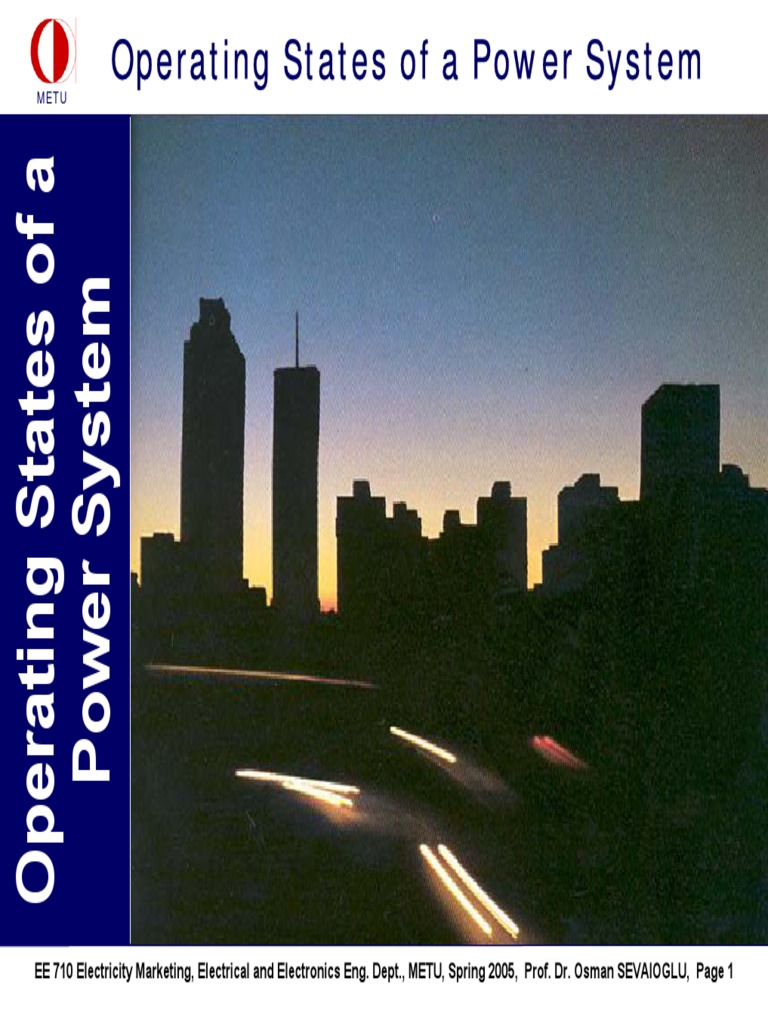 Operating States of A Power System | PDF | Electric Power System | Nature