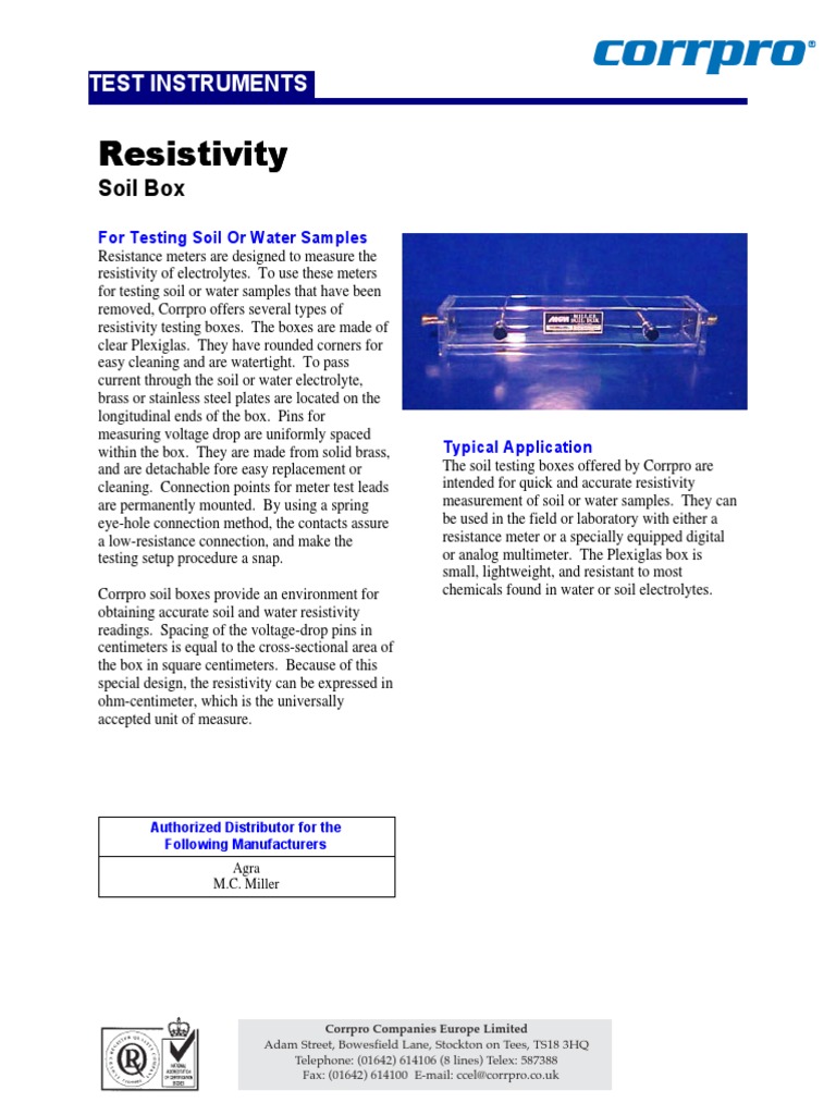 Resistivity Soil Box | PDF | Equipment | Electrical Engineering