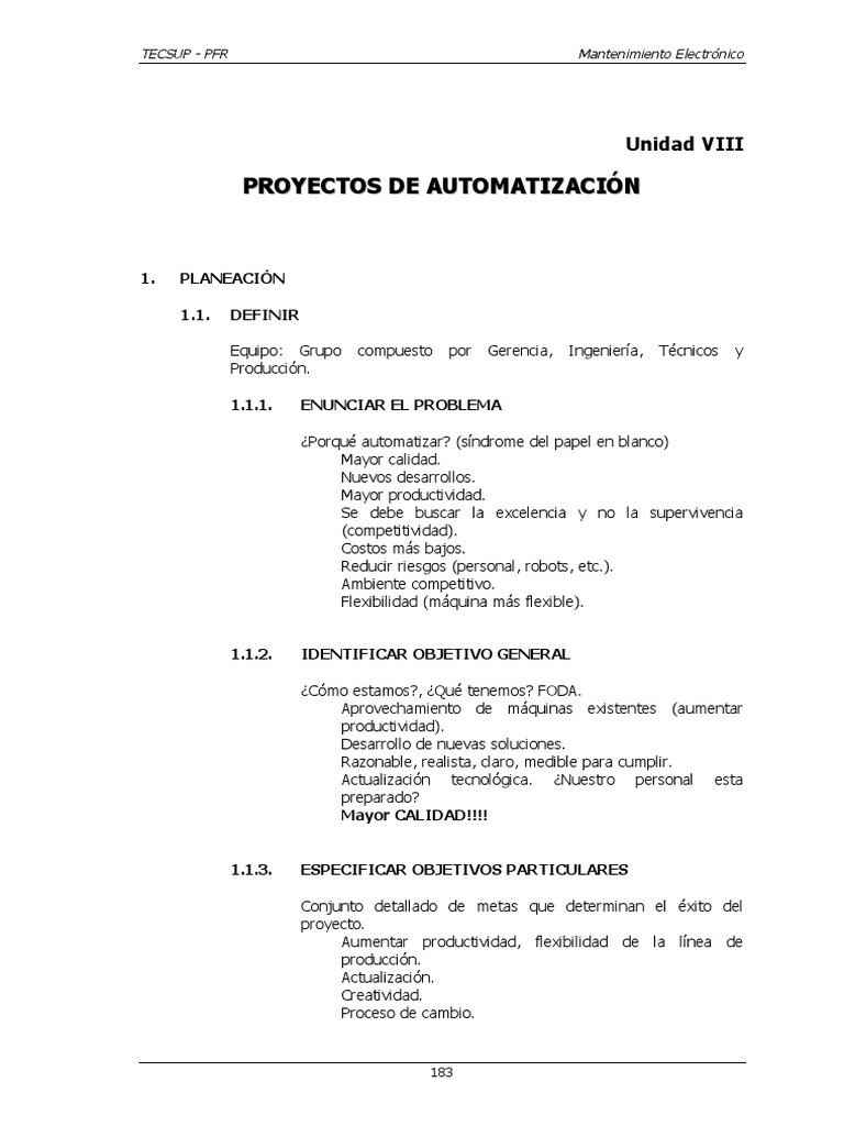 Proyectos de Automatización Industrial | PDF | Planificación | Ingeniería