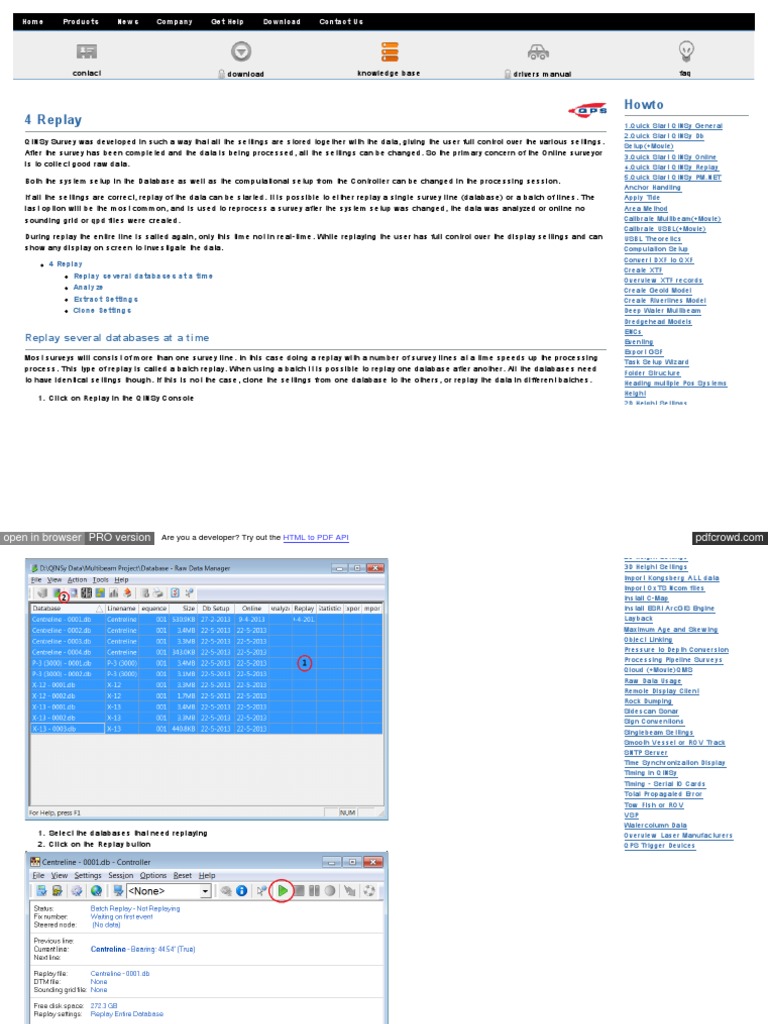 Confluence Qps NL Display KB 4 Quick Start QINSy Replay | PDF | Html ...