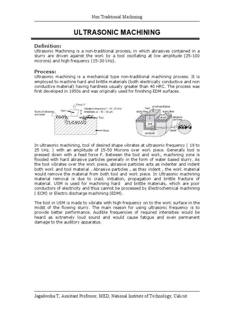 Ultrasonic Machining Overview and Applications | PDF | Machining ...