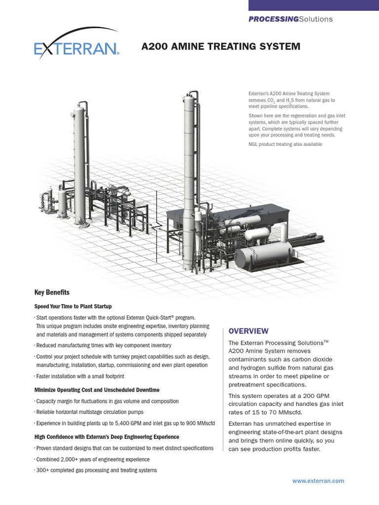 A200 Amine System English A4 PDF | PDF | Natural Gas | Chemical Process ...