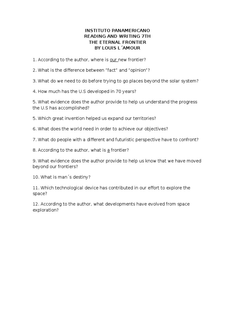 The Eternal Frontier Questions | PDF | Social Science | Philosophy