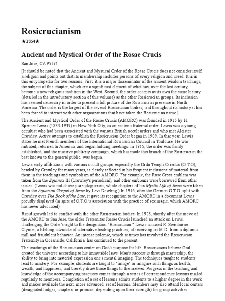 Rosicrucianism | Esotericism | Religious Faiths