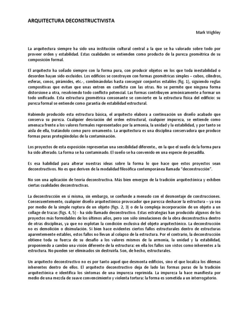 Arquitectura Deconstructivista y Mark Wigley | PDF | Vanguardia | Teoría