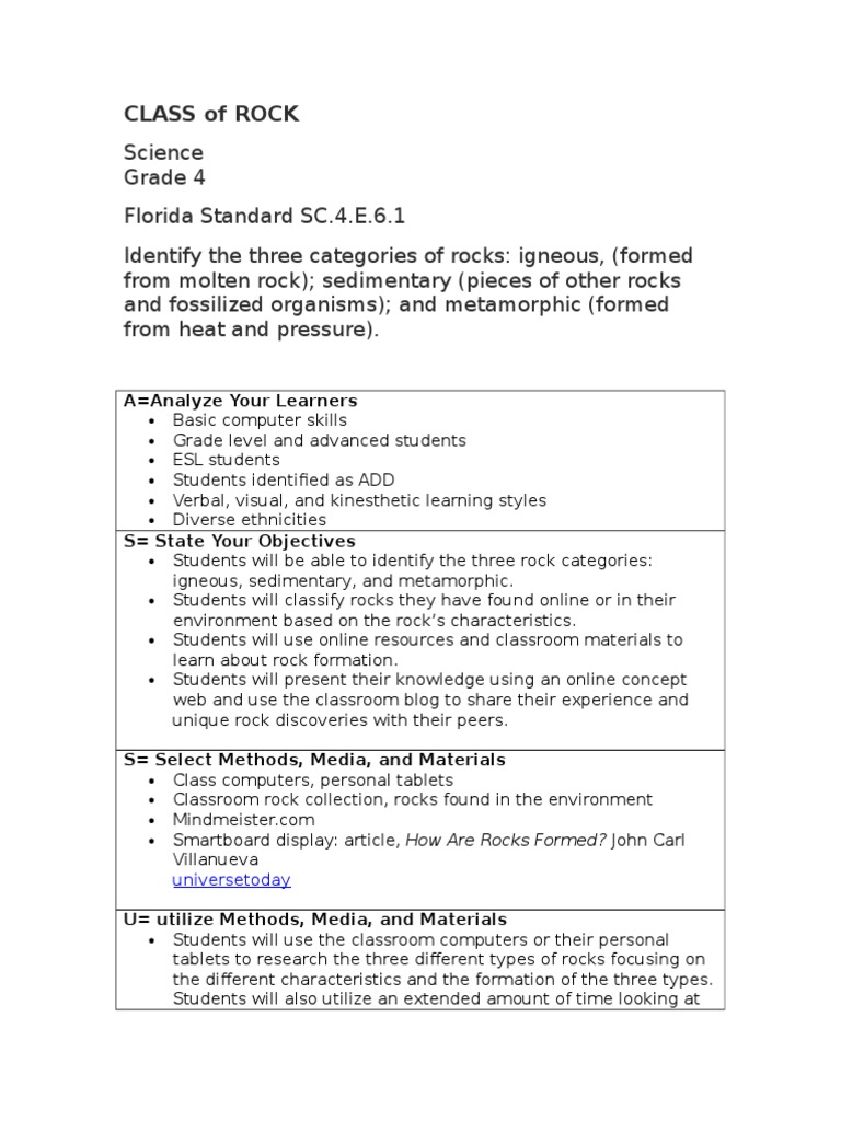 Class of Rock | PDF | Rock (Geology) | Classroom