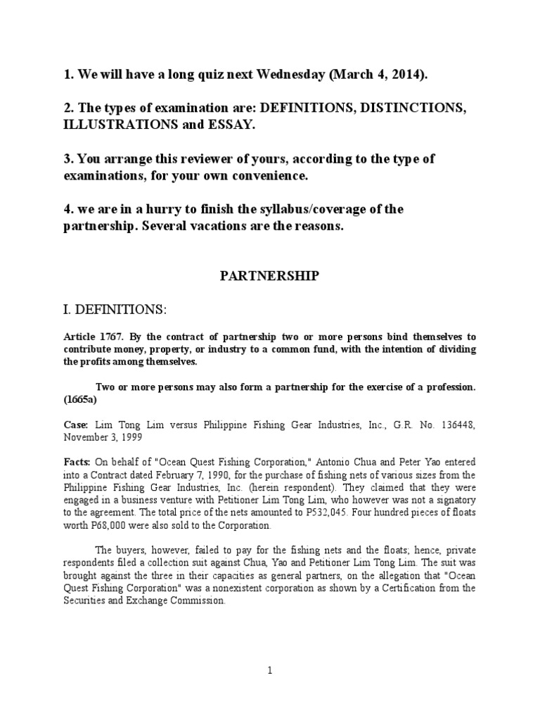 Partnership Semi Finals Question and Answers | PDF | Partnership ...