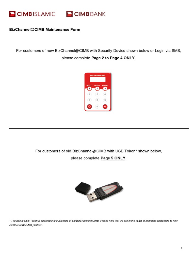 BizChannel@CIMB Maintenance Form v1.6 | PDF | Debit Card | Email