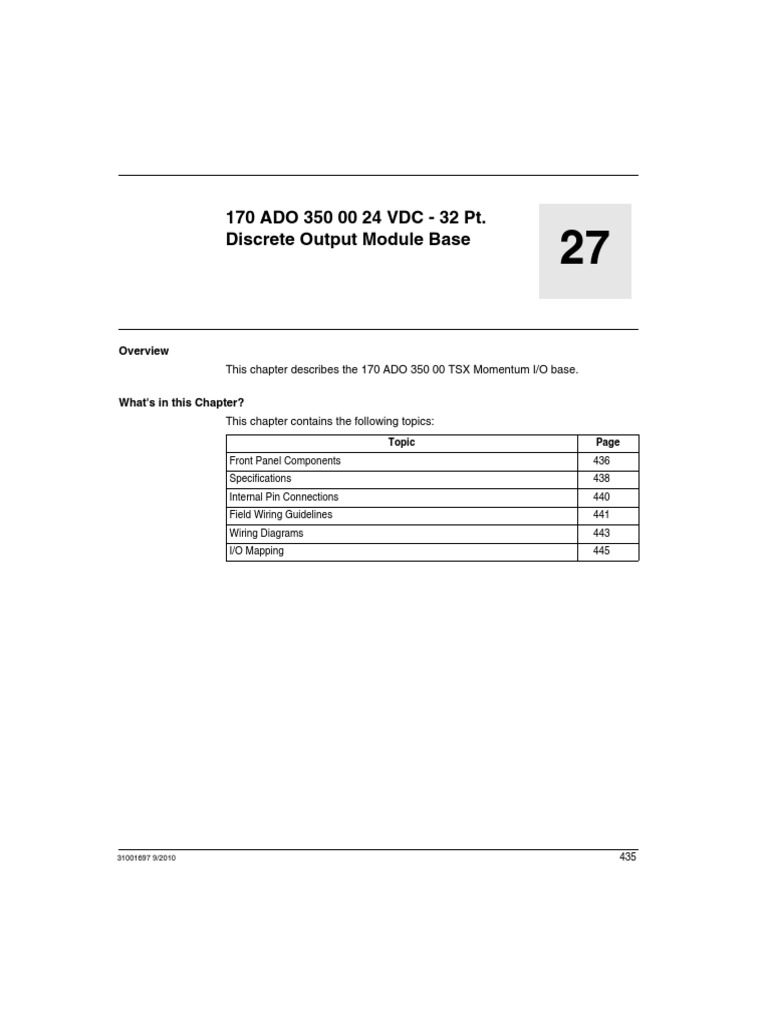 170 ADO 350 00 24 VDC - 32 Pt. Discrete Output Module Base | Download ...