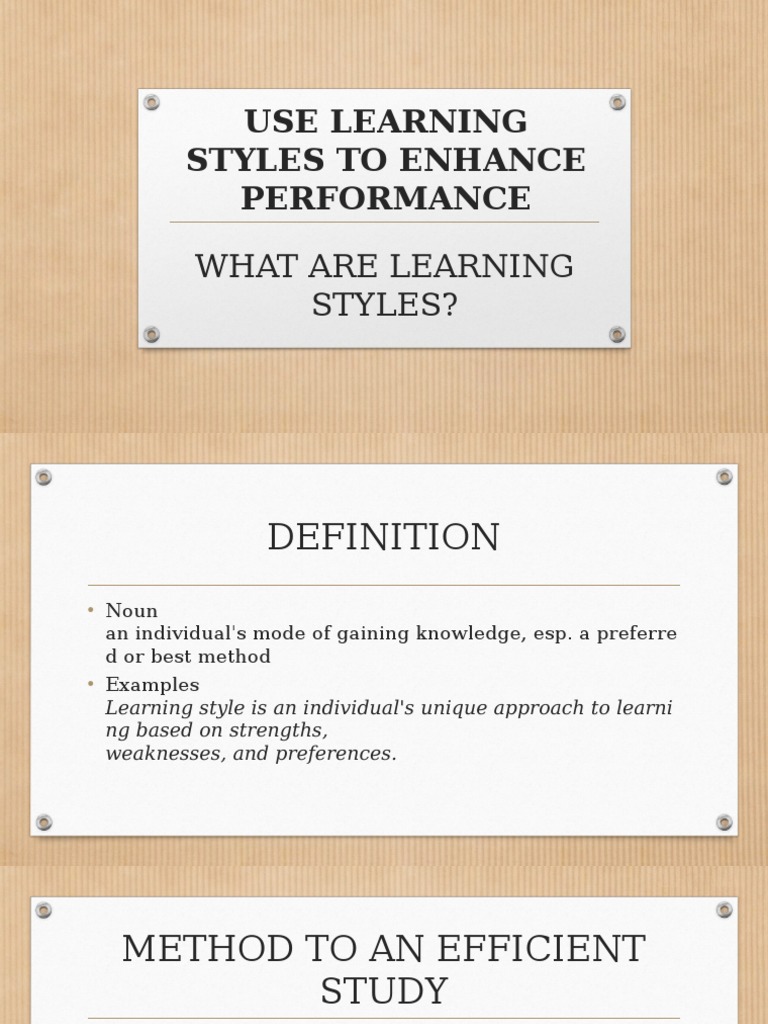 Enhance Learning with Study Styles | PDF | Career & Growth | Language ...