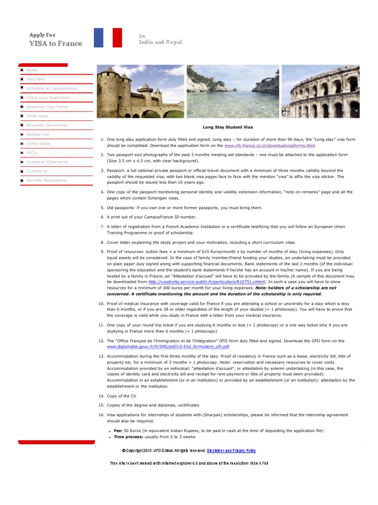 France Visa - The Rules, The Procedure, The Documents | PDF | Travel ...