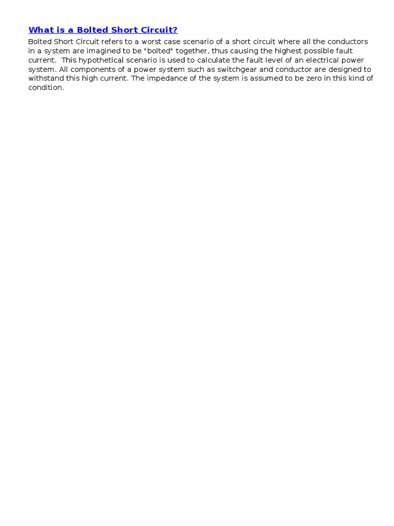 Understanding Bolted Short Circuits | PDF | Science & Mathematics ...