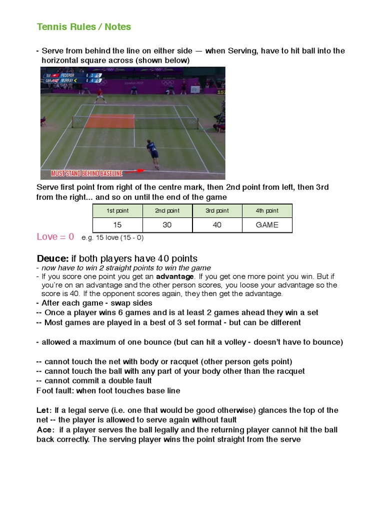 Tennis Serving and Scoring Rules Guide | PDF