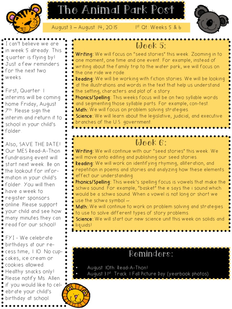 Newsletter Q1 Weeks 5 And 6 PDF