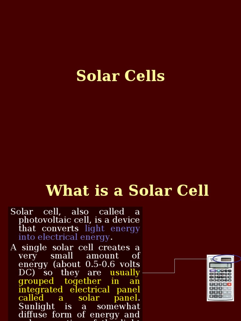 Solar Cell | PDF | Thin Film Solar Cell | Photovoltaics