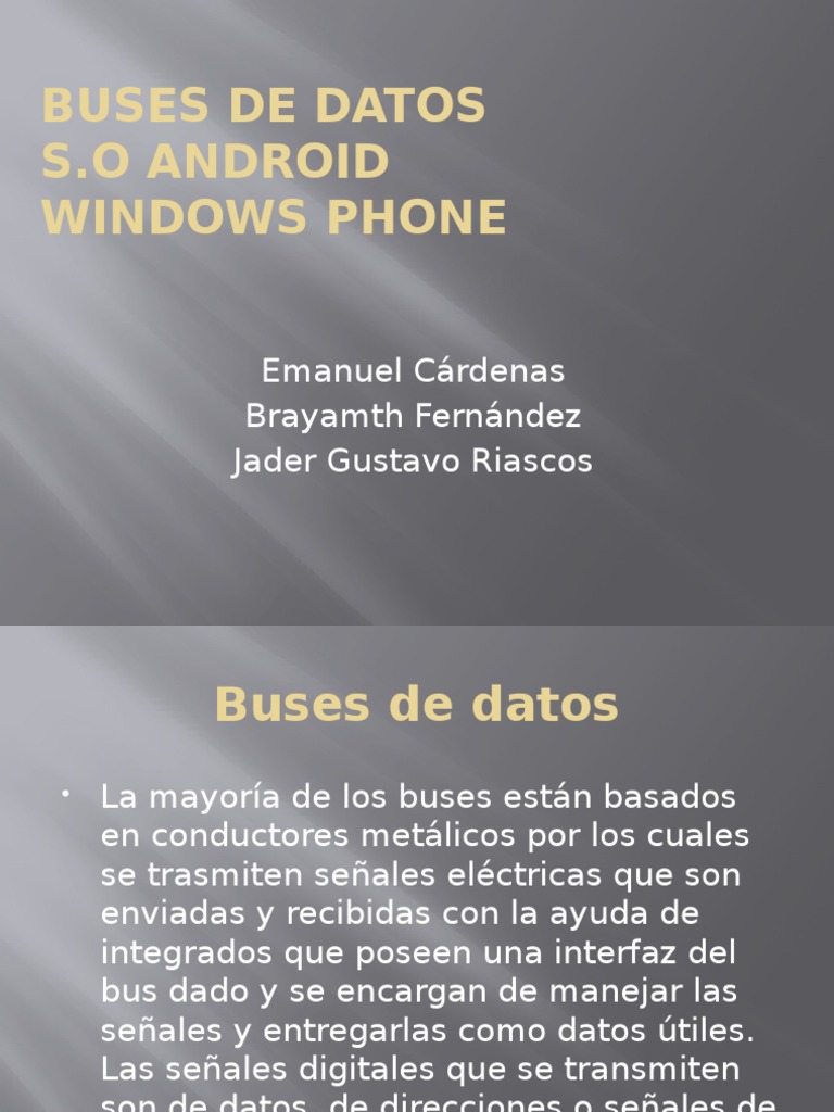 Buses de datos: tipos, generaciones y aplicaciones en sistemas ...