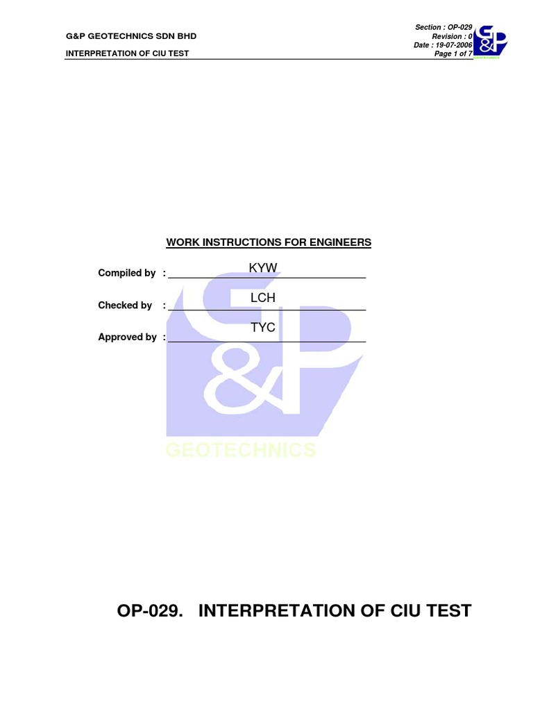 Interpretation of CIU Test | PDF | Stress (Mechanics) | Mechanics