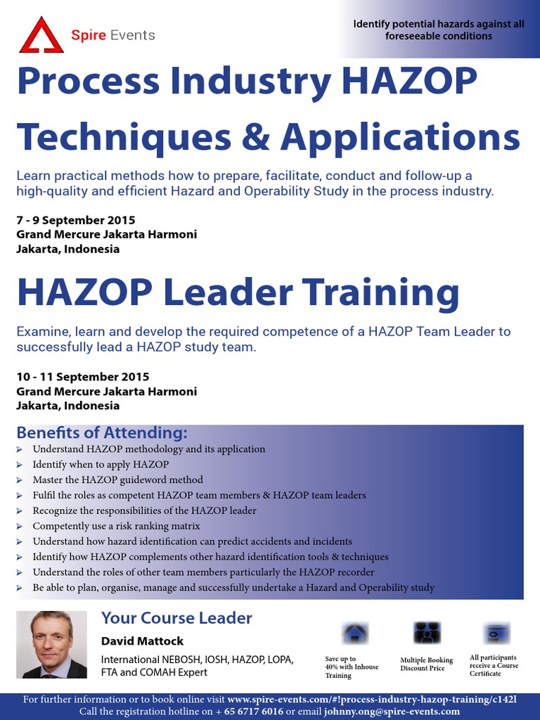 Process Industry HAZOP Techniques & Applications and HAZOP Leader ...