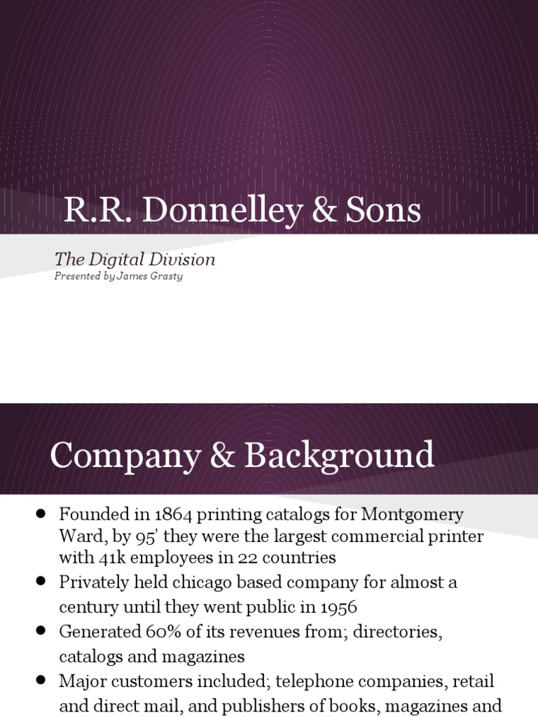 R.R. Donnelley Digital Shift 1995 | PDF | Sales | Publishing