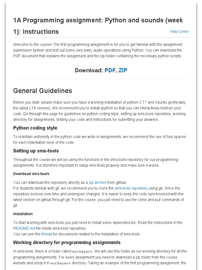 1A Programming Assignment: Python and Sounds (Week 1) : Instructions ...