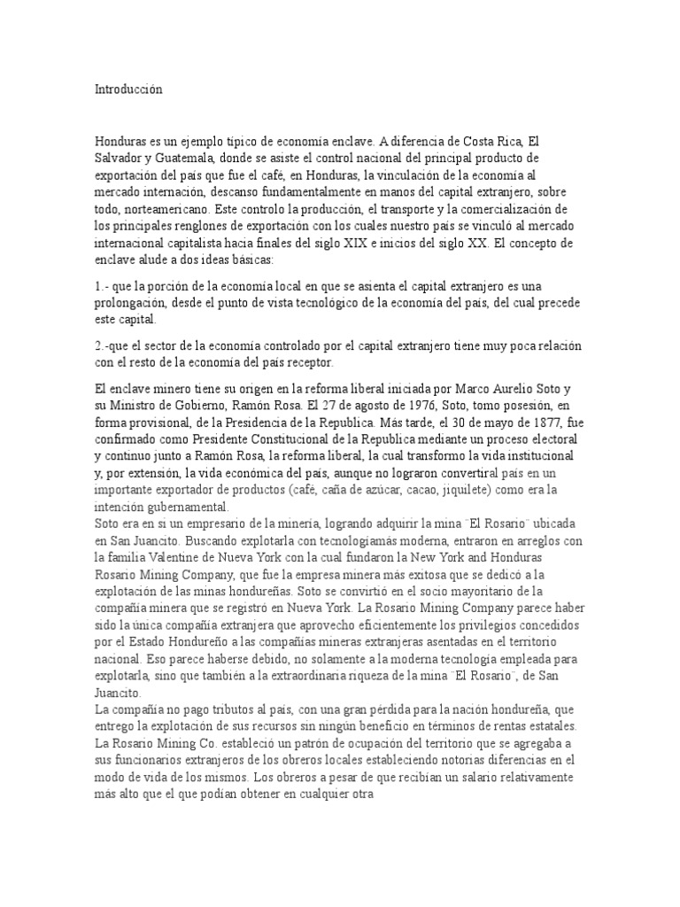 Enclave Minero en Honduras: Historia y Impacto | PDF | Minería | Guatemala