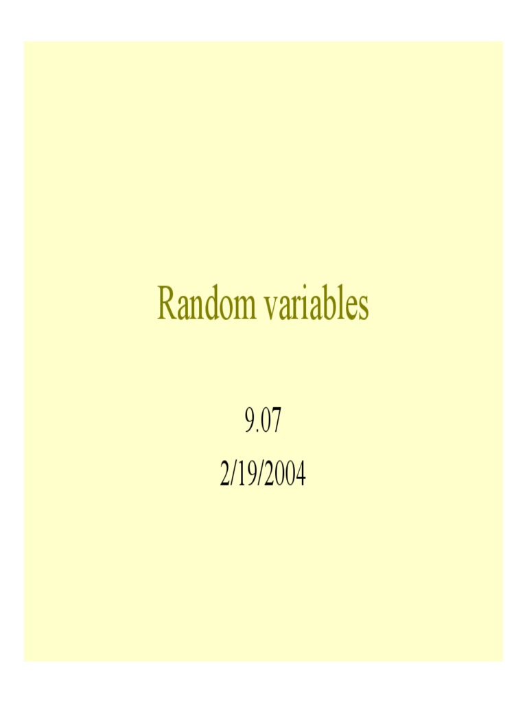 5 Random Var PDF | PDF | Random Variable | Normal Distribution